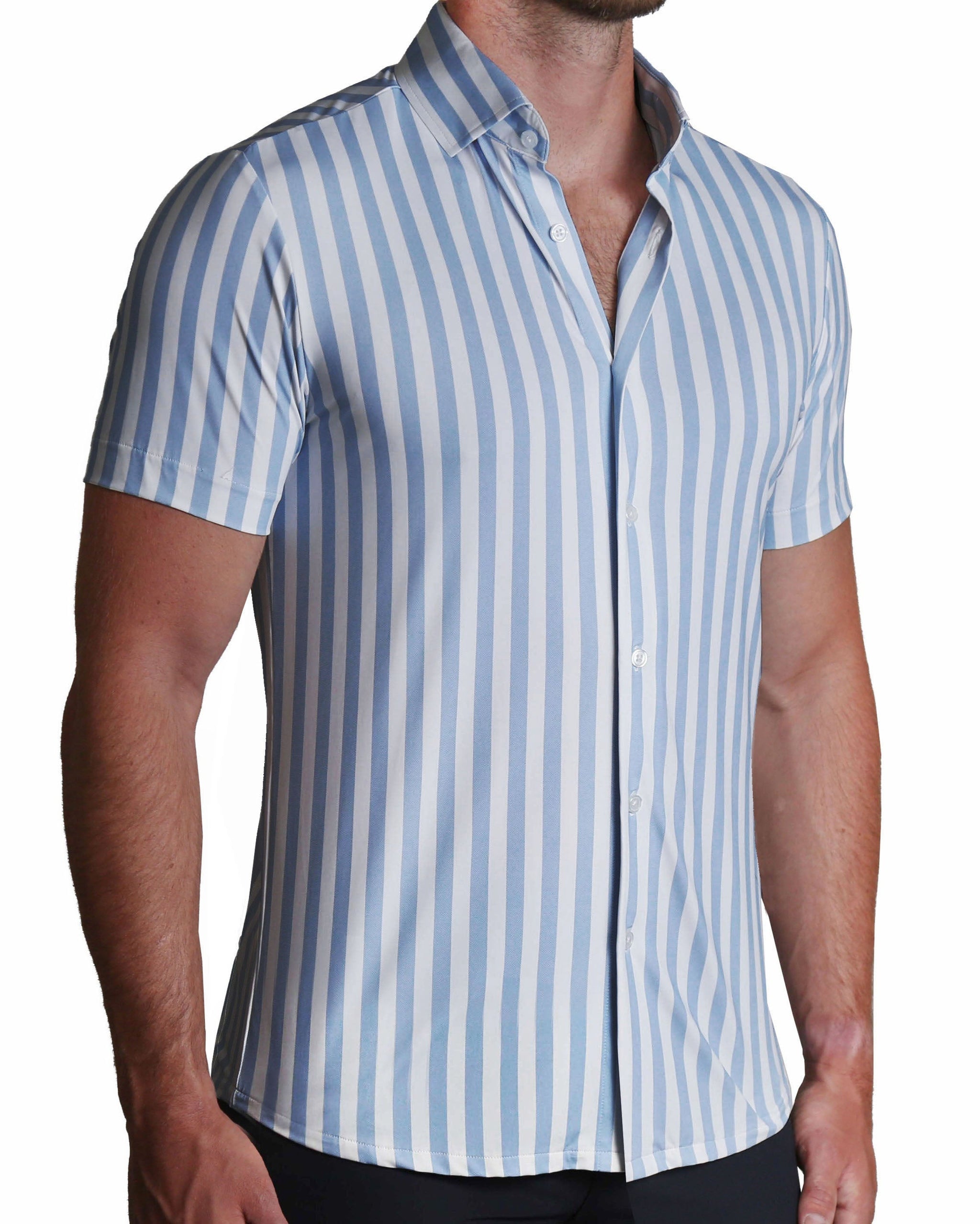 "The Greyson" Light Blue & White Striped
