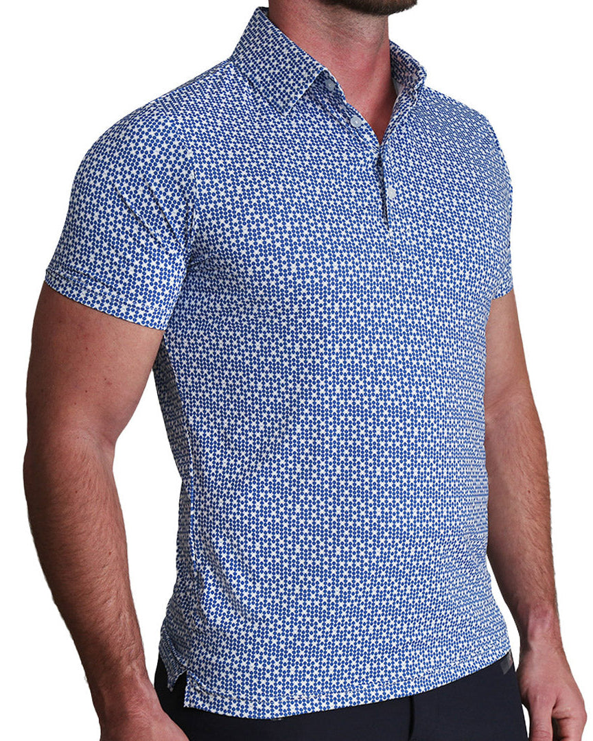 "The Beckham" Geo Royal Blue & White Double Circle