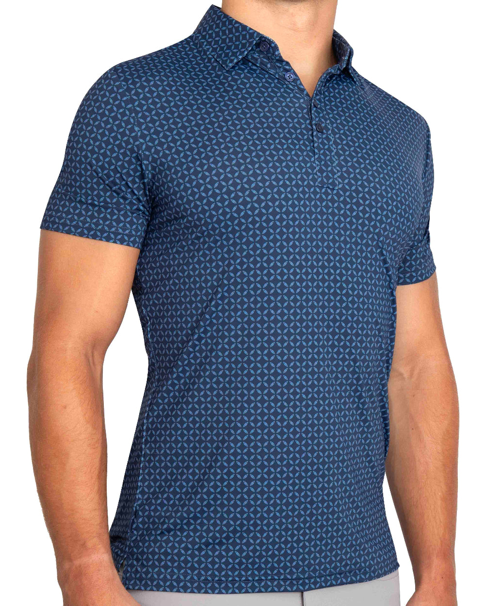 "The Zeus" Diamond Navy & Light Blue Circle Polo