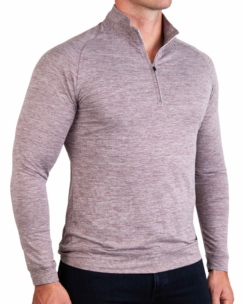 Tech Quarter Zip - Heathered Crimson