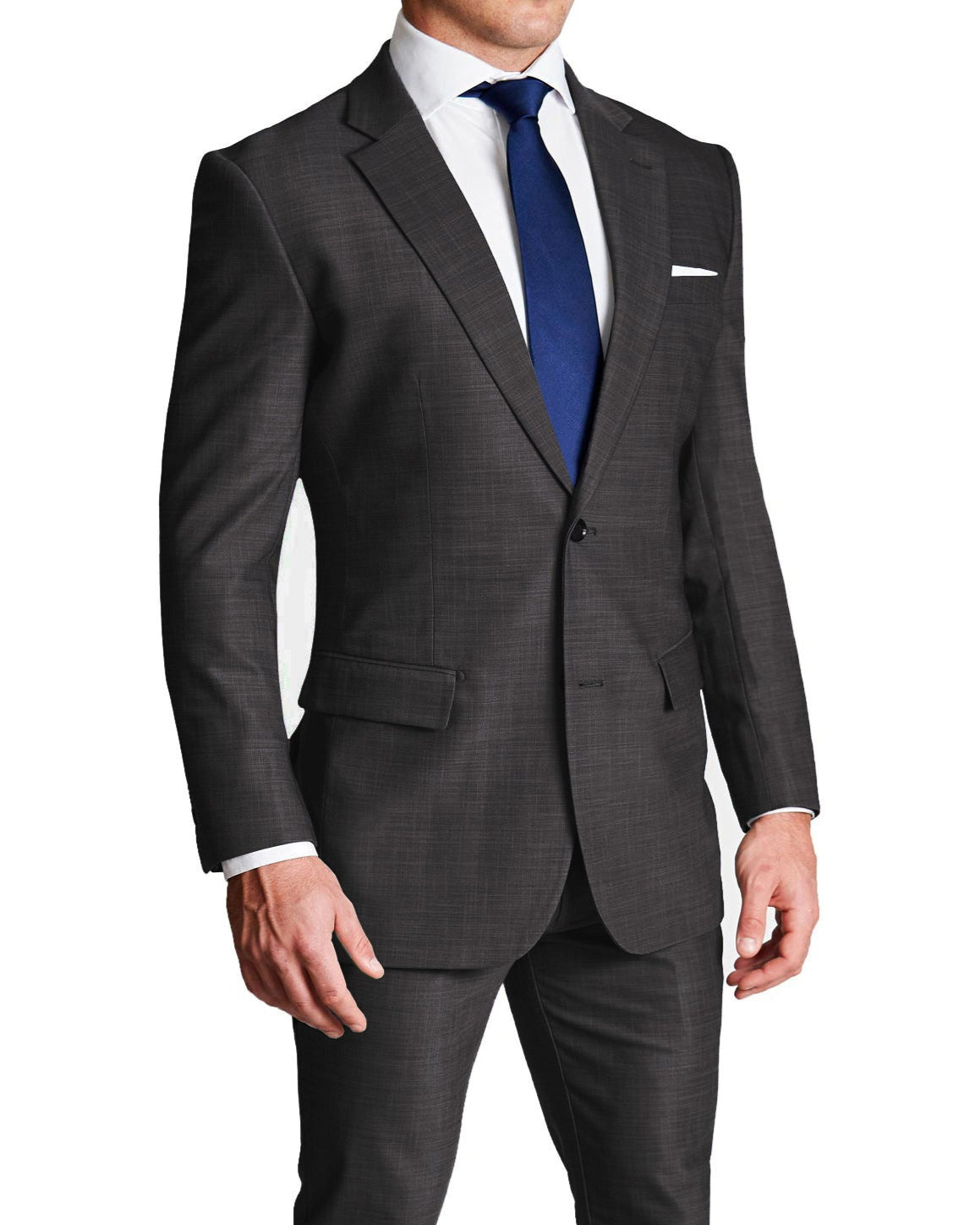 Athletic Fit Stretch Suit - Heathered Charcoal