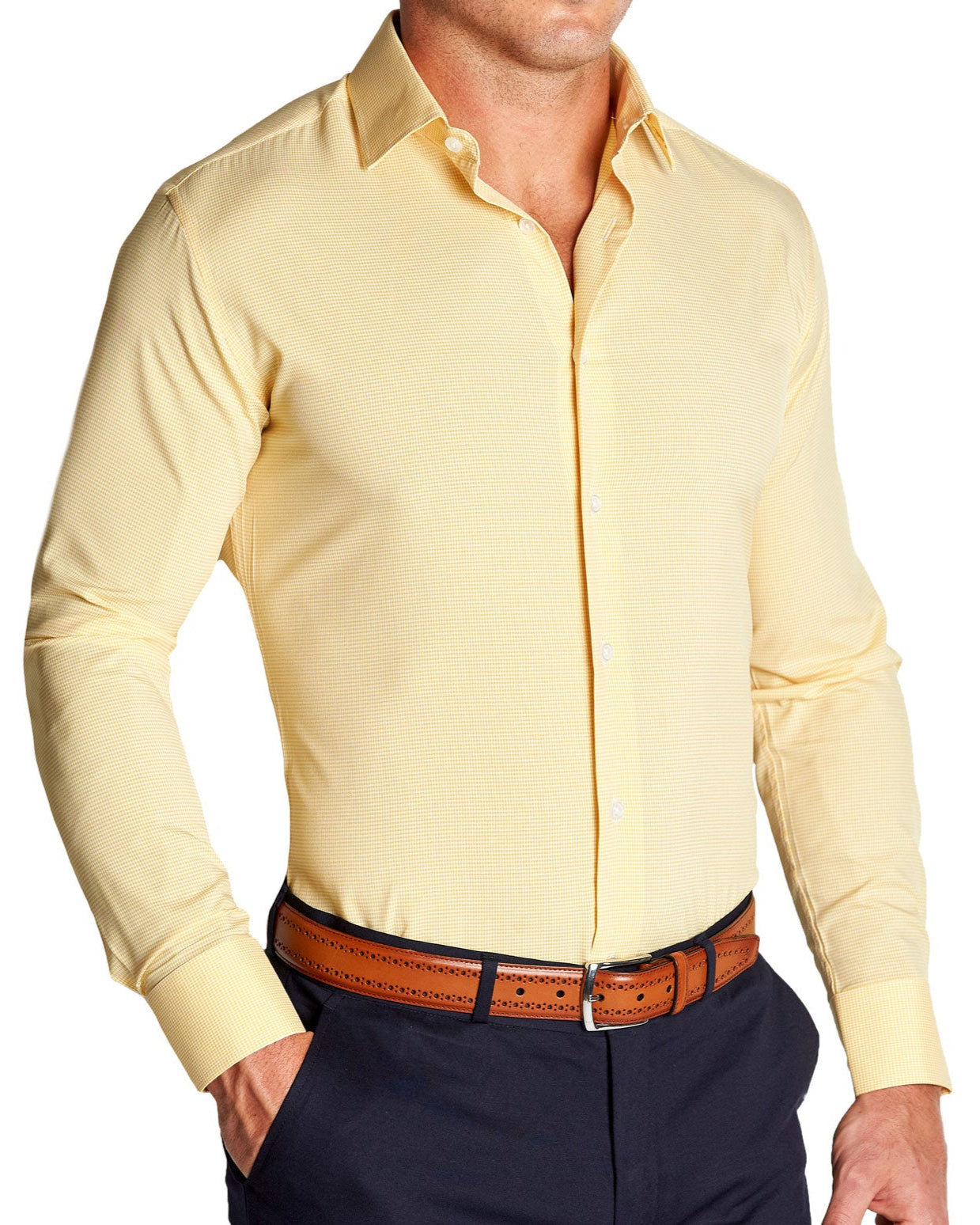 "The Stanley" Yellow Microcheck