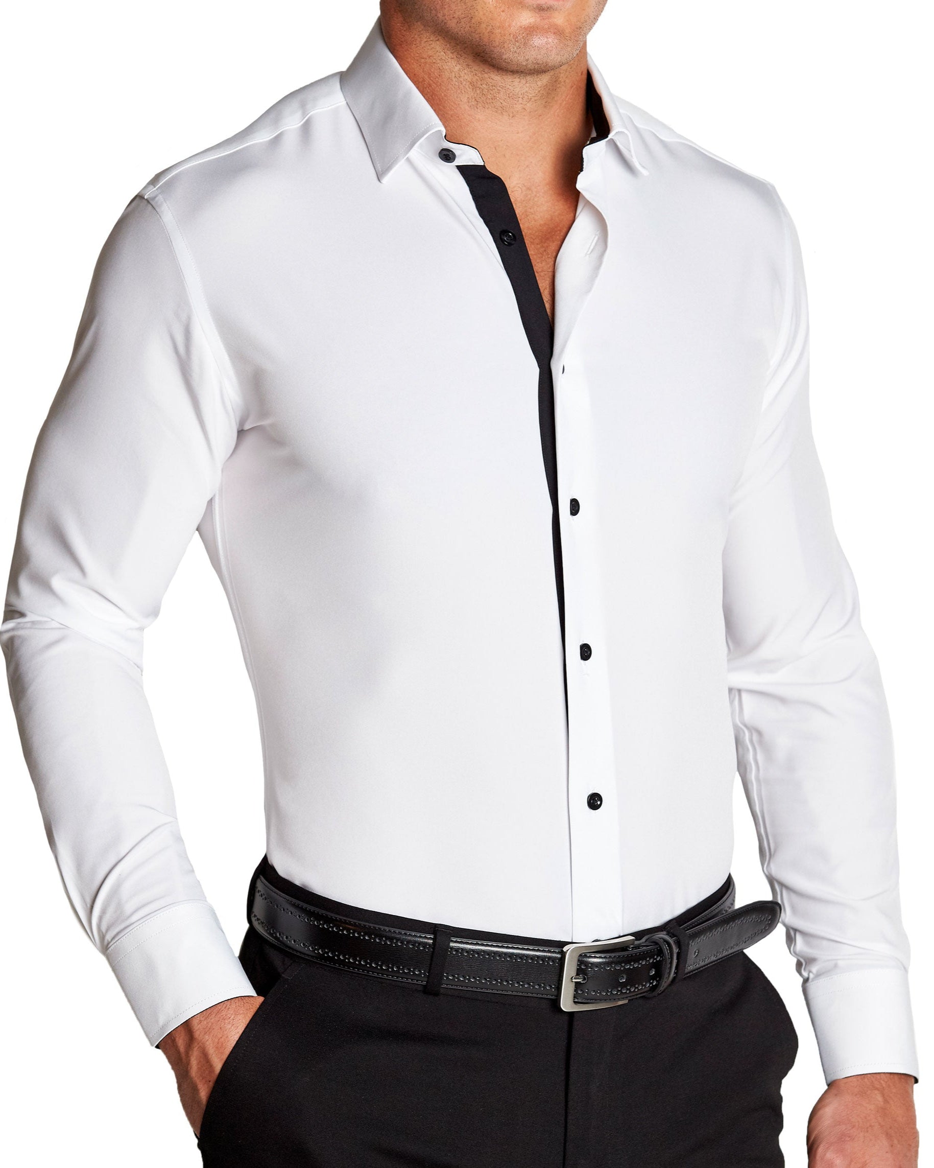 "The Vincent" Solid White with Black Accents