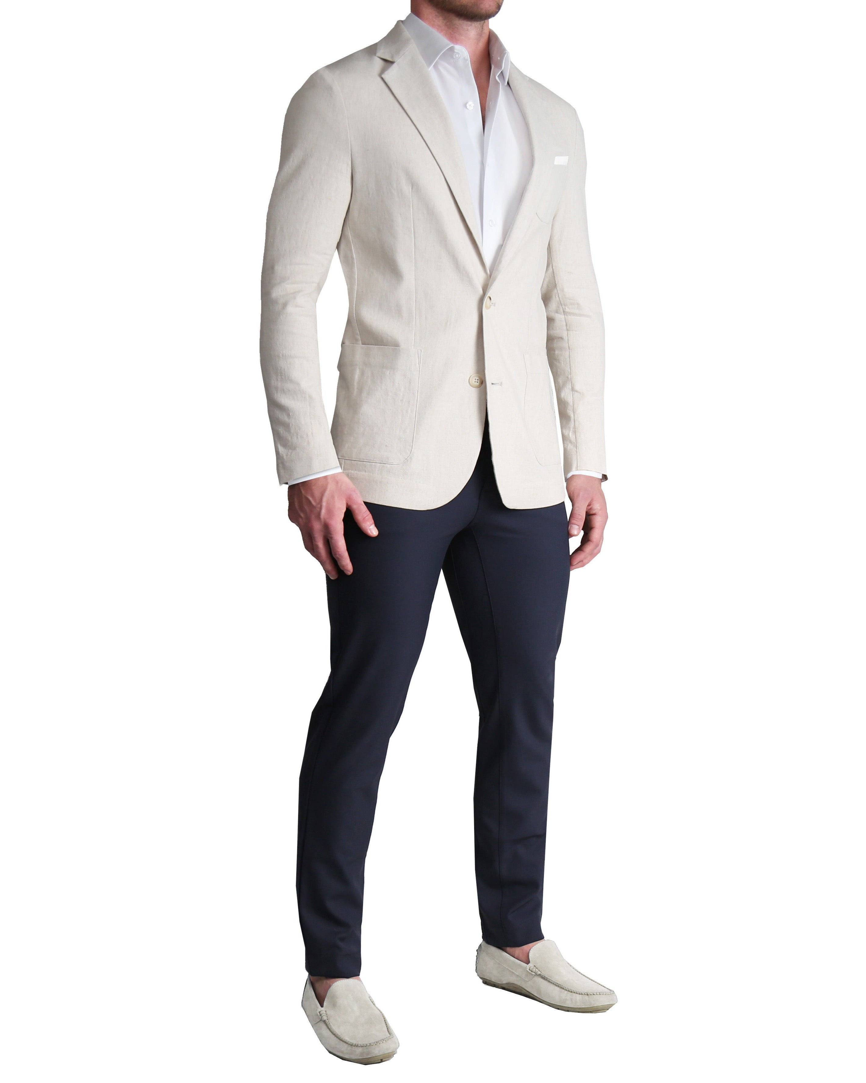 Unstructured Linen Blazer - Cream - State and Liberty Clothing Company
