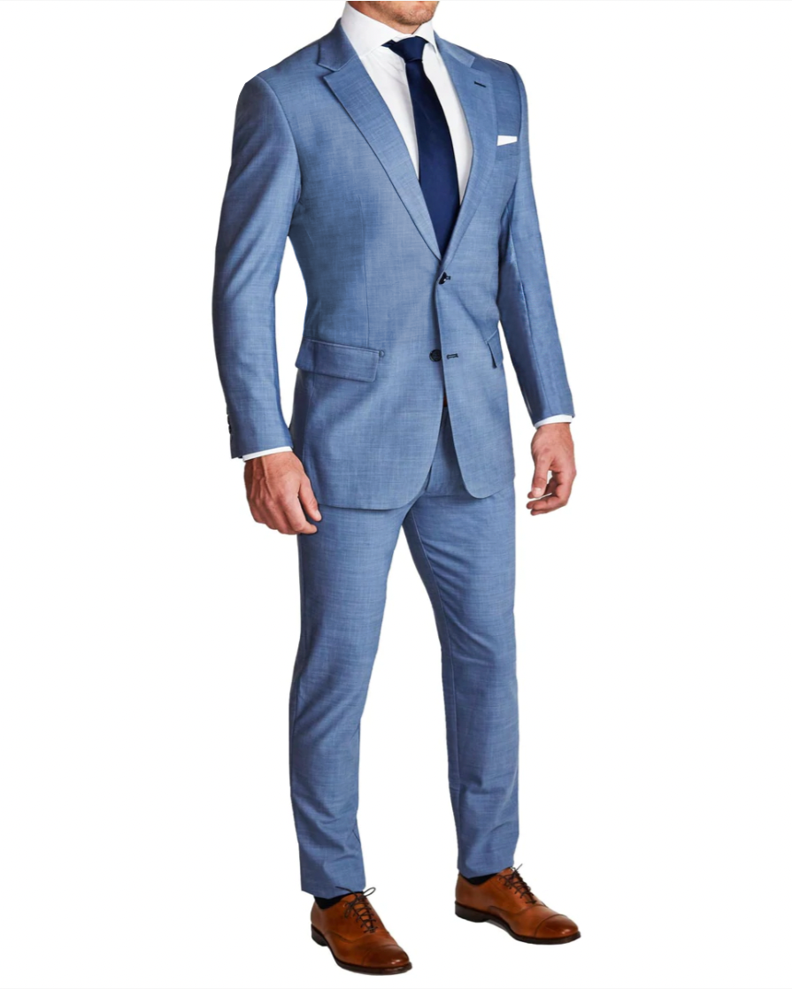 Athletic Fit Stretch Blazer - Heathered Light Blue - State and Liberty ...